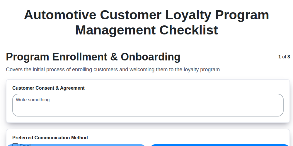 Automotive Customer Loyalty Program Management Checklist | Automotive ...