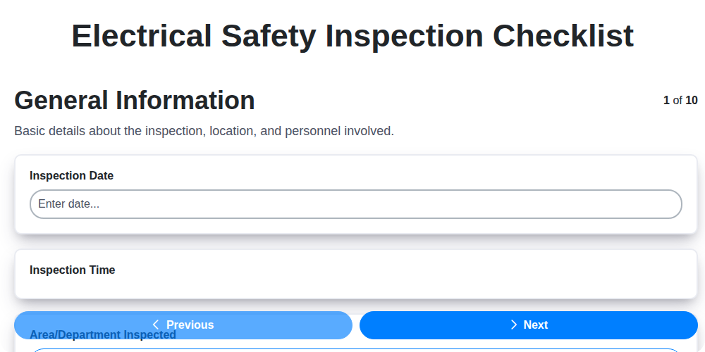 Electrical Safety Inspection Checklist Template: Your Guide to a Safer ...