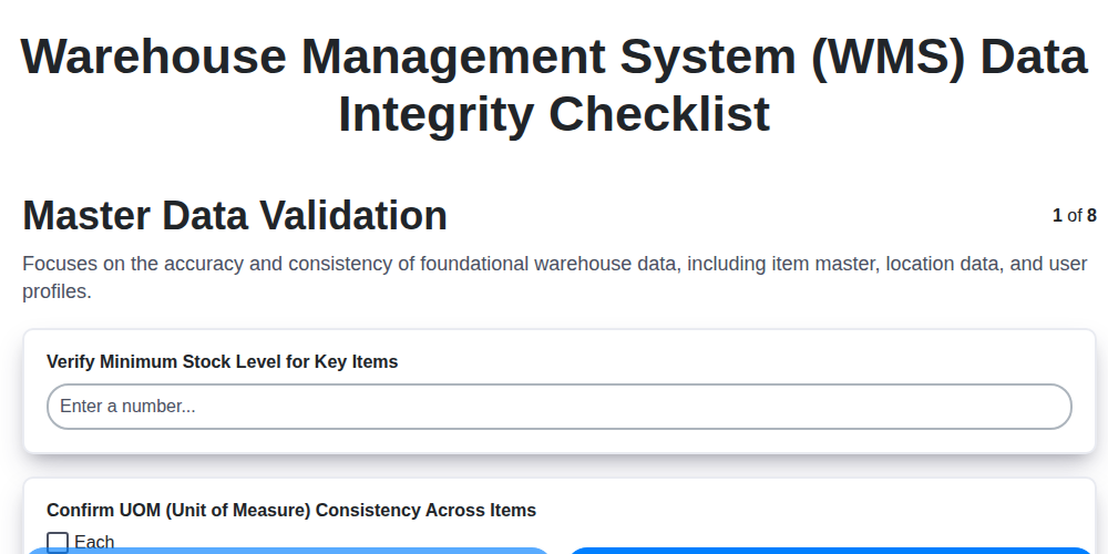 Warehouse Data Integrity: Your WMS Checklist Template | ChecklistGuro